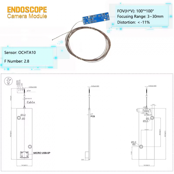 OCHTA10 Sensor Nasal Inspention Endoscopy Side View Endoscope Camera ...